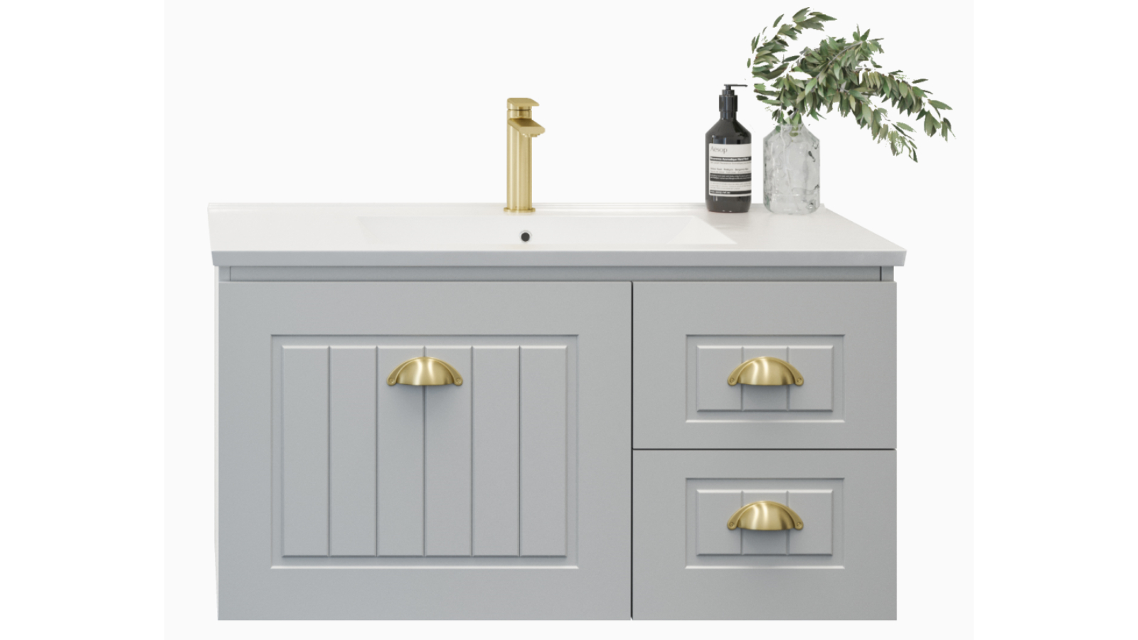 Austin Cambridge 900mm Wall-Hung Vanity with Centre Bowl Alpha Ceramic ...