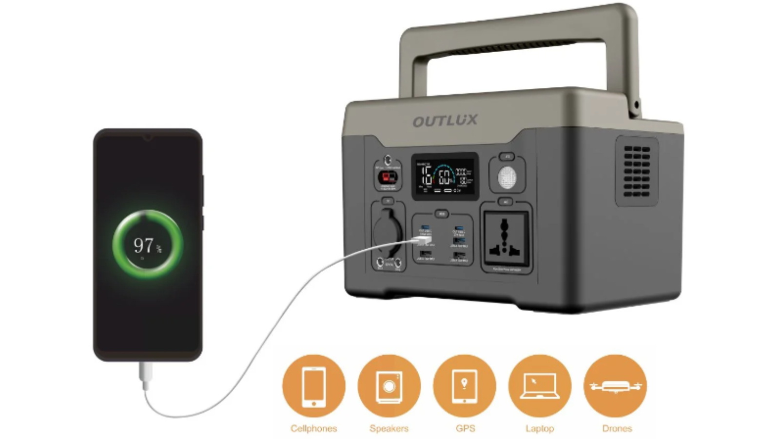 Outway Outlux 600W Multi-Functional Portable Power Station | Harvey Norman