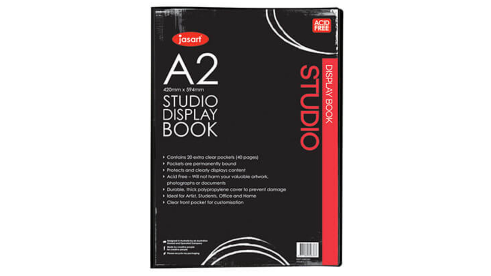Jasart Black 20 Page Display Book - A2 | Harvey Norman