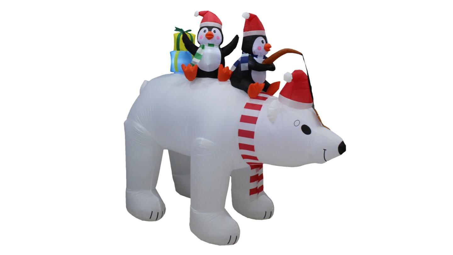Lights Fiesta Inflatable Polar Bear Penguins Lit Outdoor Christmas ...