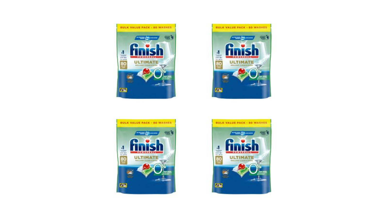 Finish 320 Tabs Ultimate Dishwasher Tablets – Pack of 4 | Harvey Norman