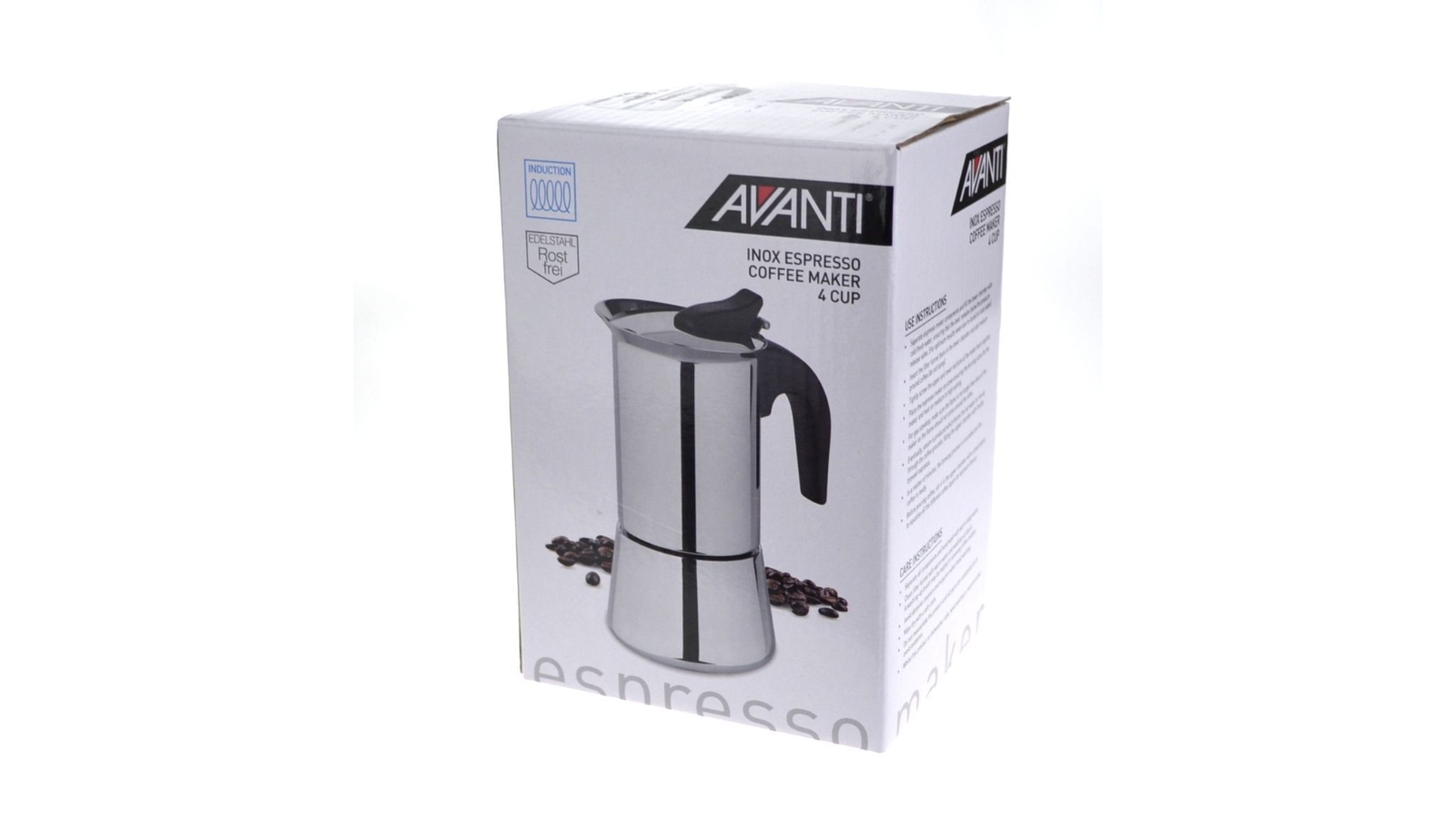 Avanti Inox 4 Cup Espresso Coffee Maker Percolator - Stainless Steel ...