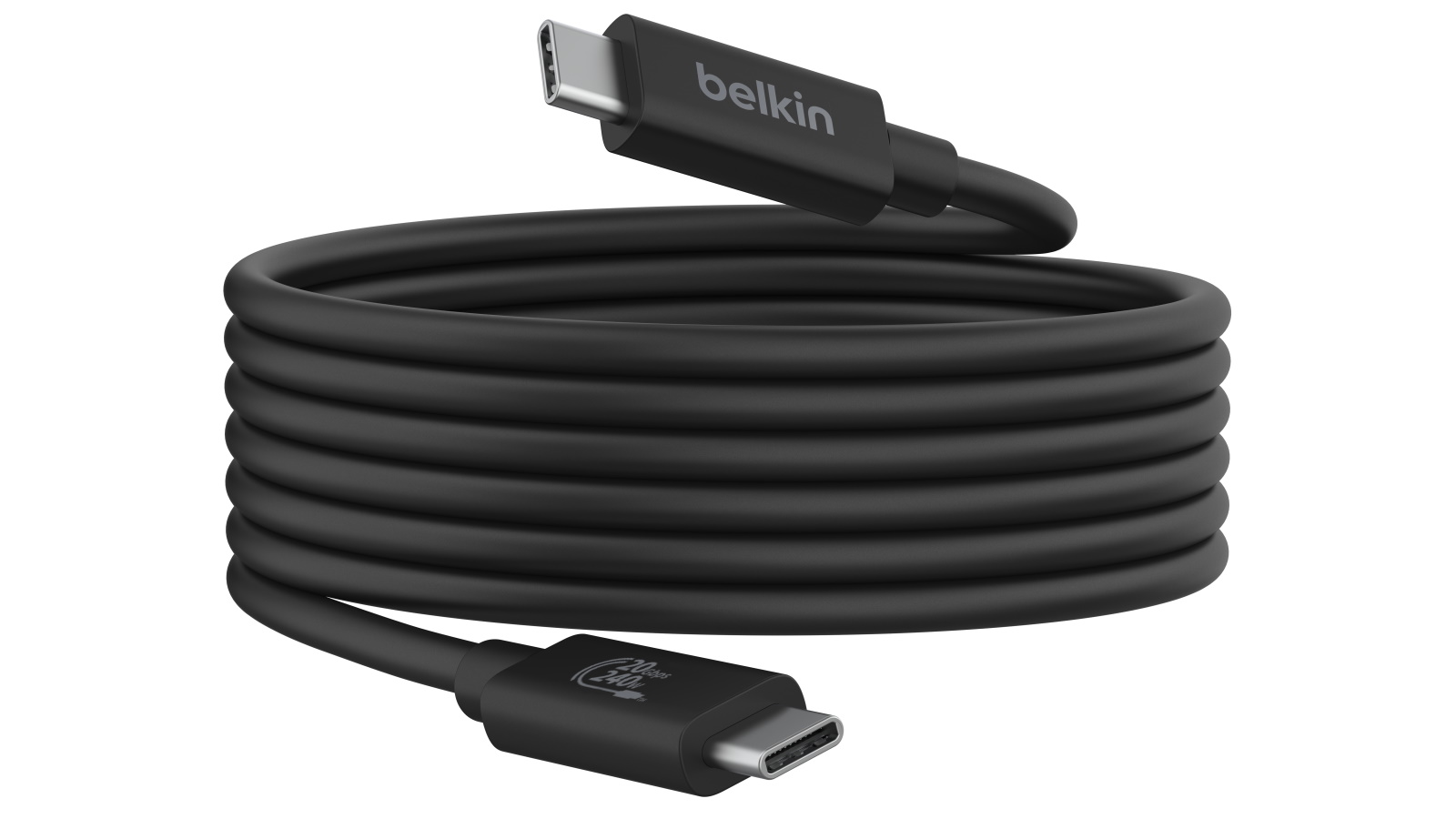 Belkin Connect 1.2m 240W + 20Gbps USB4 Cable - Black | Harvey Norman