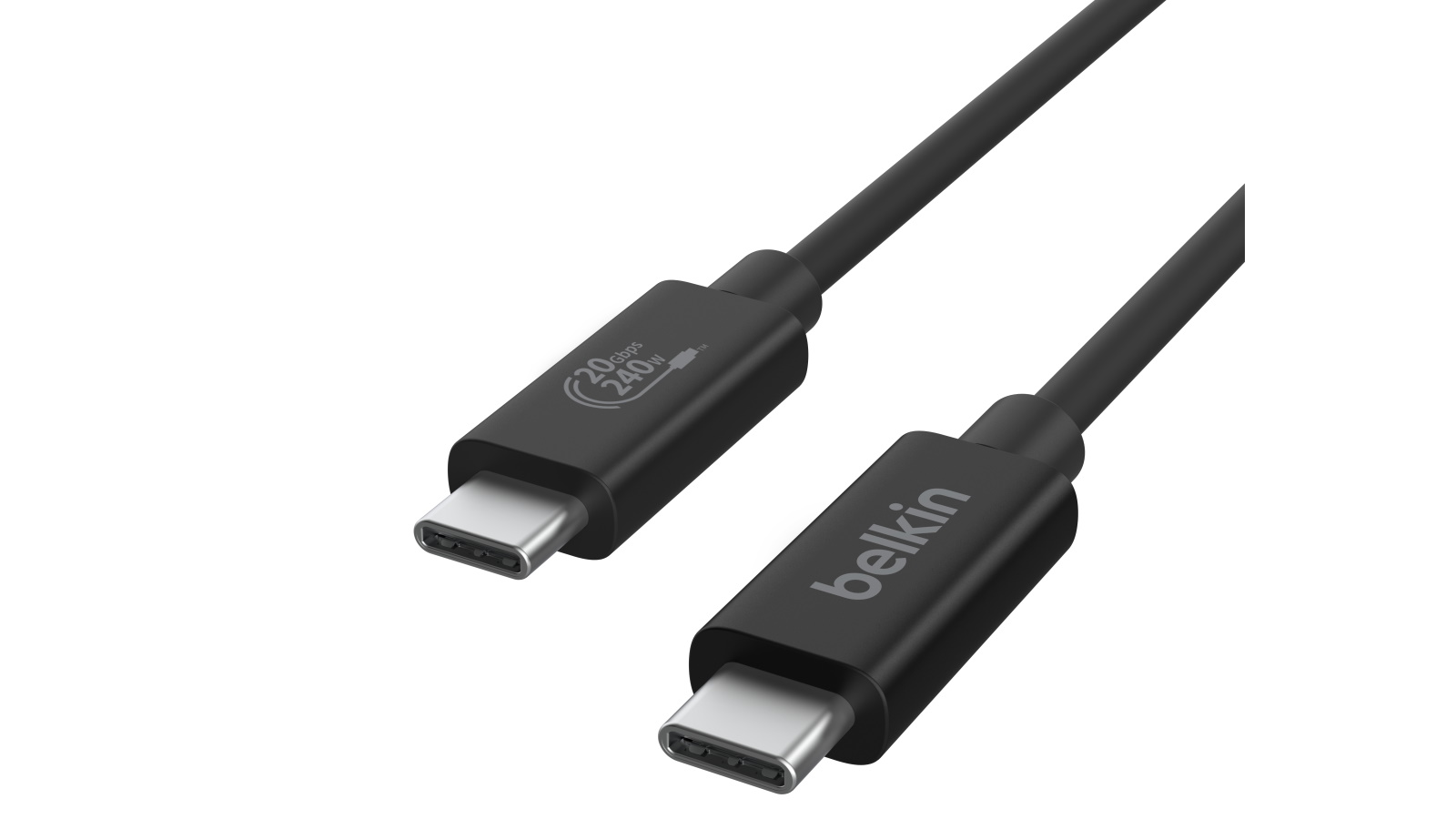 Belkin Connect 1.2m 240W + 20Gbps USB4 Cable - Black | Harvey Norman