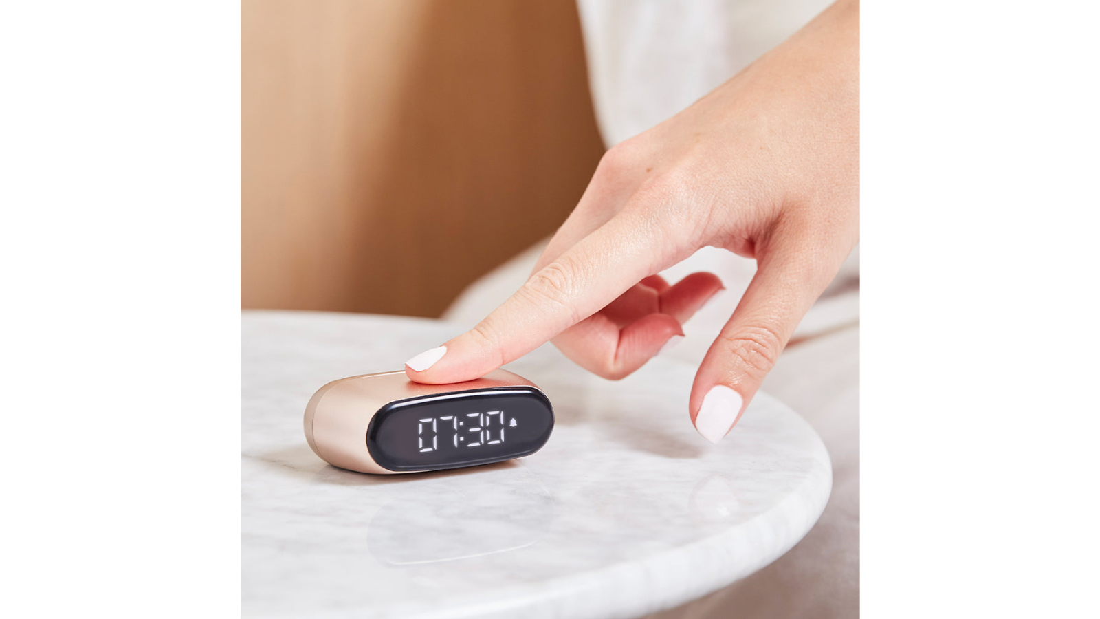 Lexon Minut Mini Alarm Clock - Gold | Harvey Norman