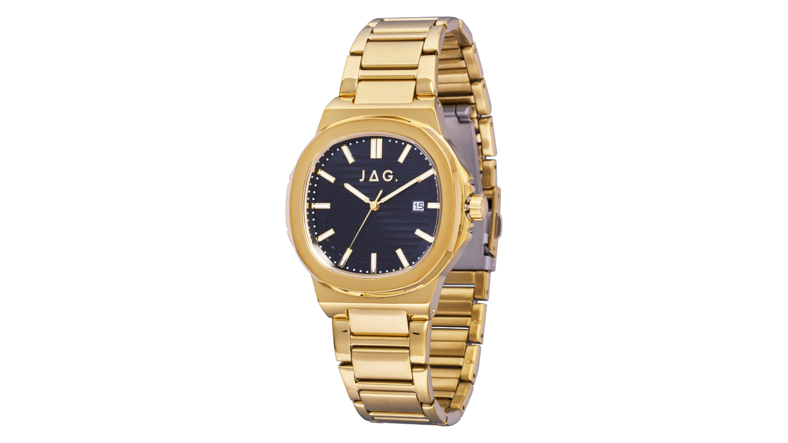 JAG Eaton Gold Stainless Steel Mens Watch with Black Dial - 4.2cm ...