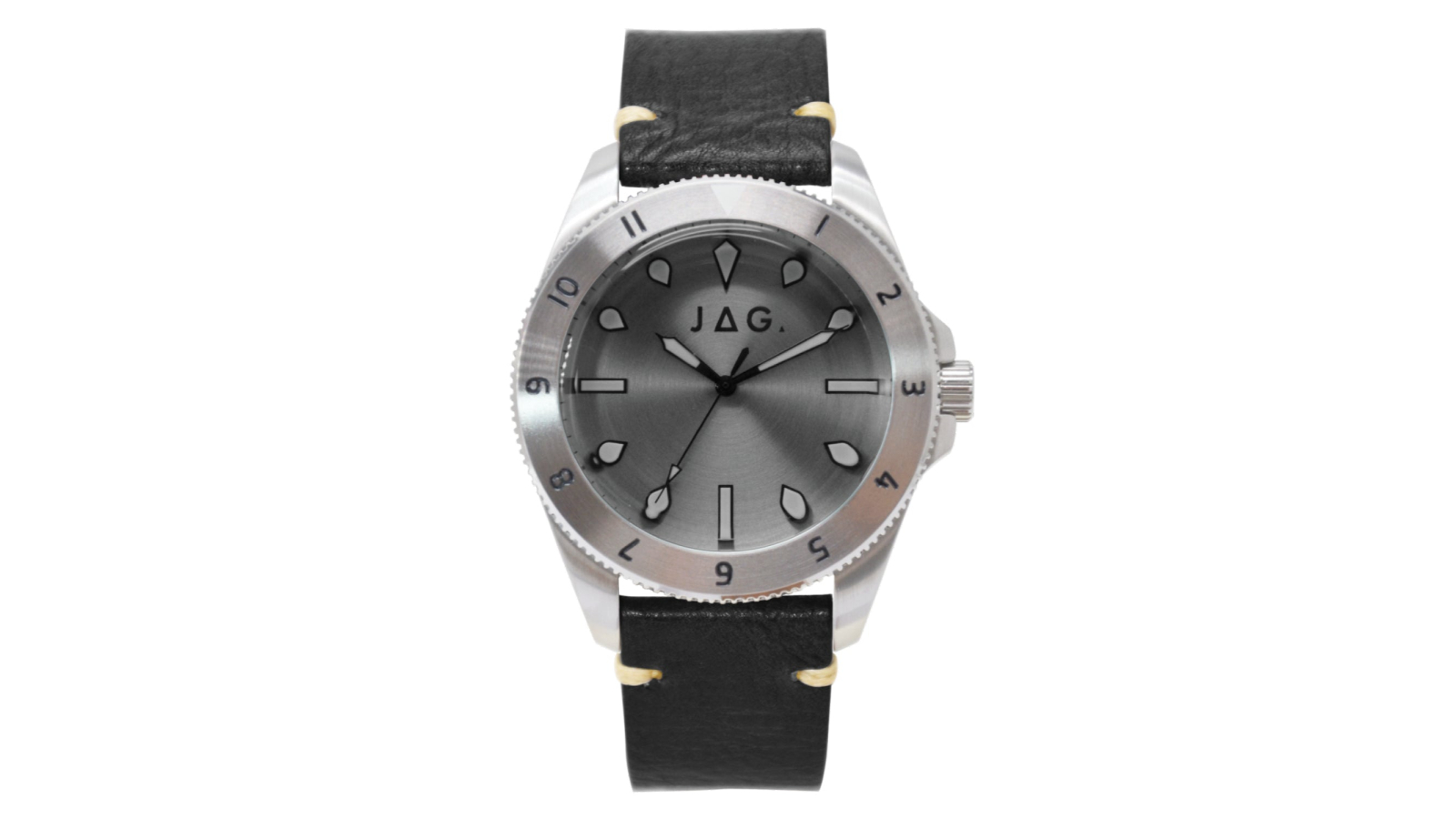 JAG Windsor Silver Stainless Steel Mens Watch with Black Dial and ...