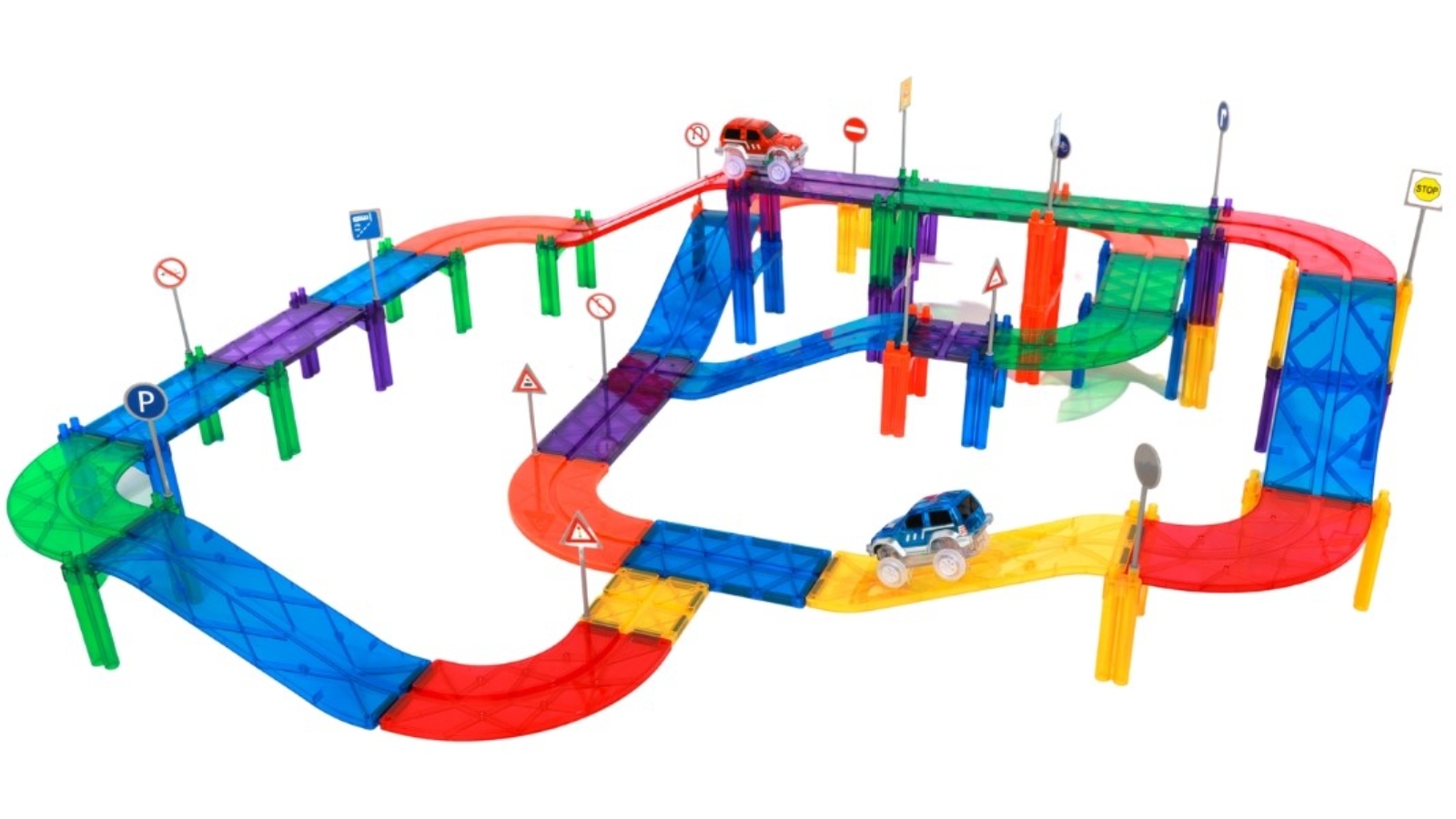 Jenjo Games 108 Piece Magnetic Car Track Set | Harvey Norman