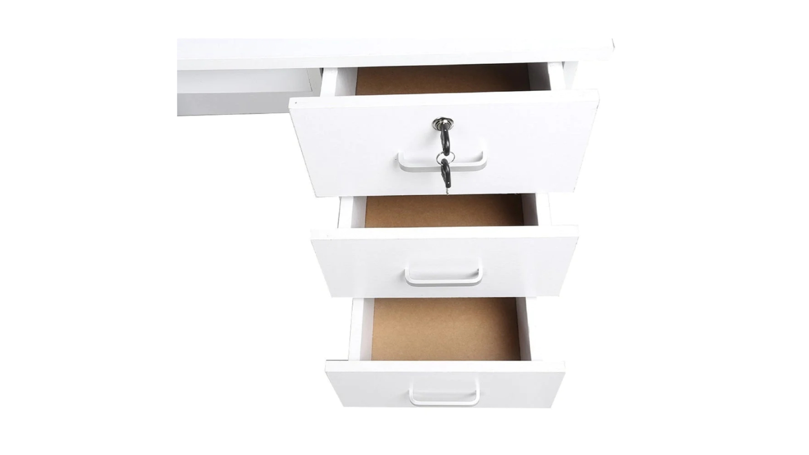Design Square White Modern Office Desk 3-Drawer - 90cm | Harvey Norman