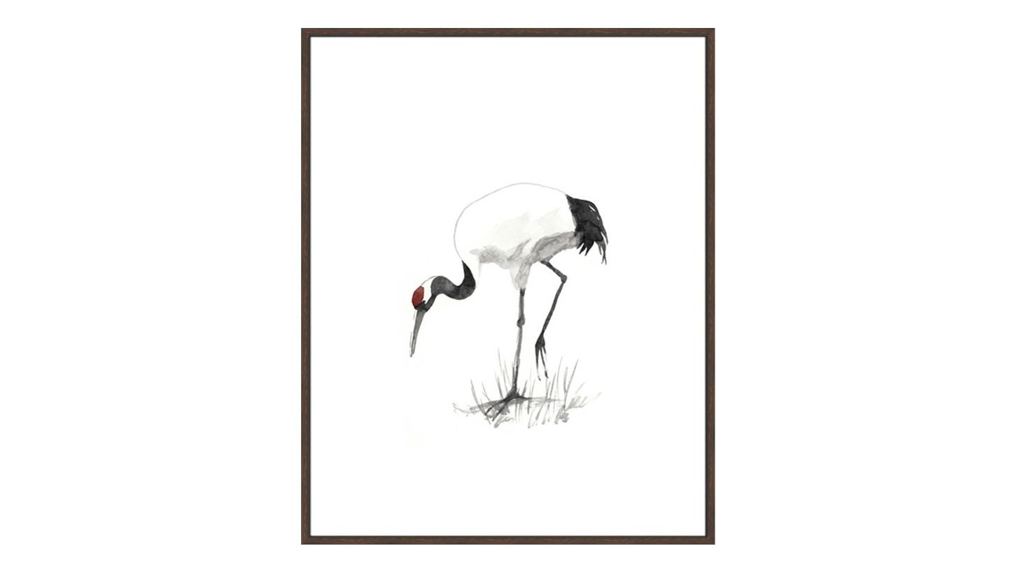 La Grolla Japanese Cranes II Walnut Gallery Wall Art - 103 x 83cm ...