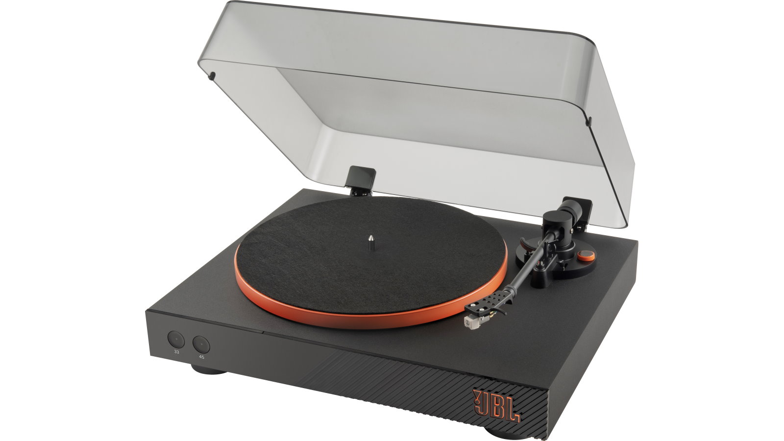 JBL Authentics Spinner Bluetooth Turntable - Black/Orange | Harvey Norman