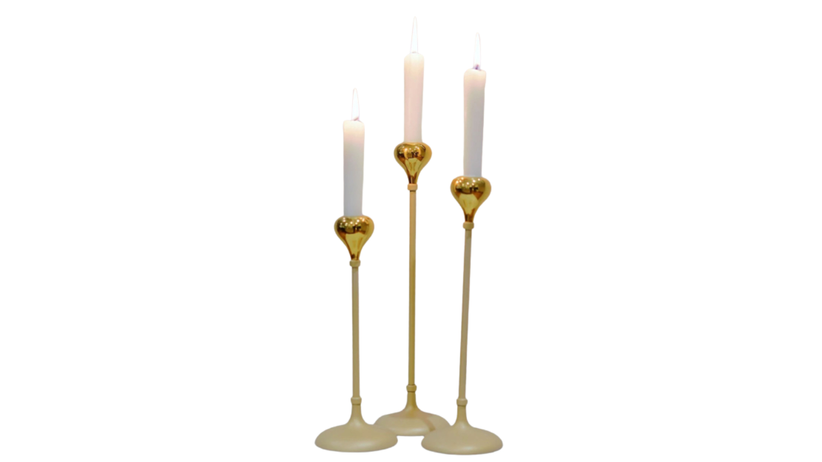 SSH Collection 2-Tone Gold Tear Drop Tall Single Candle Holder | Harvey ...