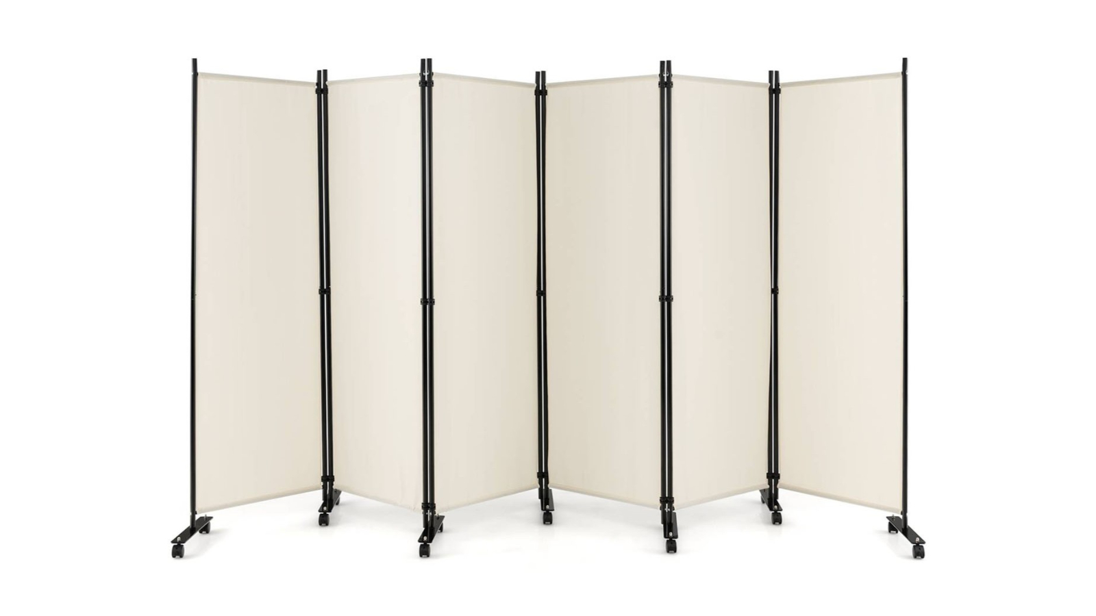 Costway 6-Panel Folding Room Divider Rolling Screen with Lockable ...