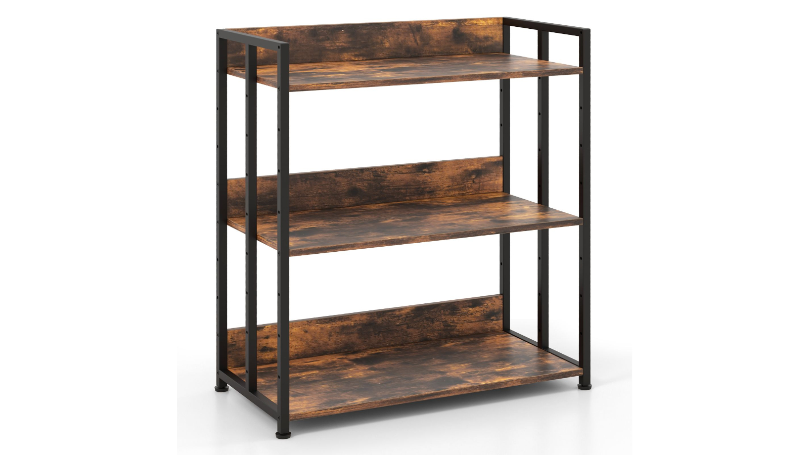 Costway 3-Tier Storage Rack with Adjustable Shelves and Metal Frame ...