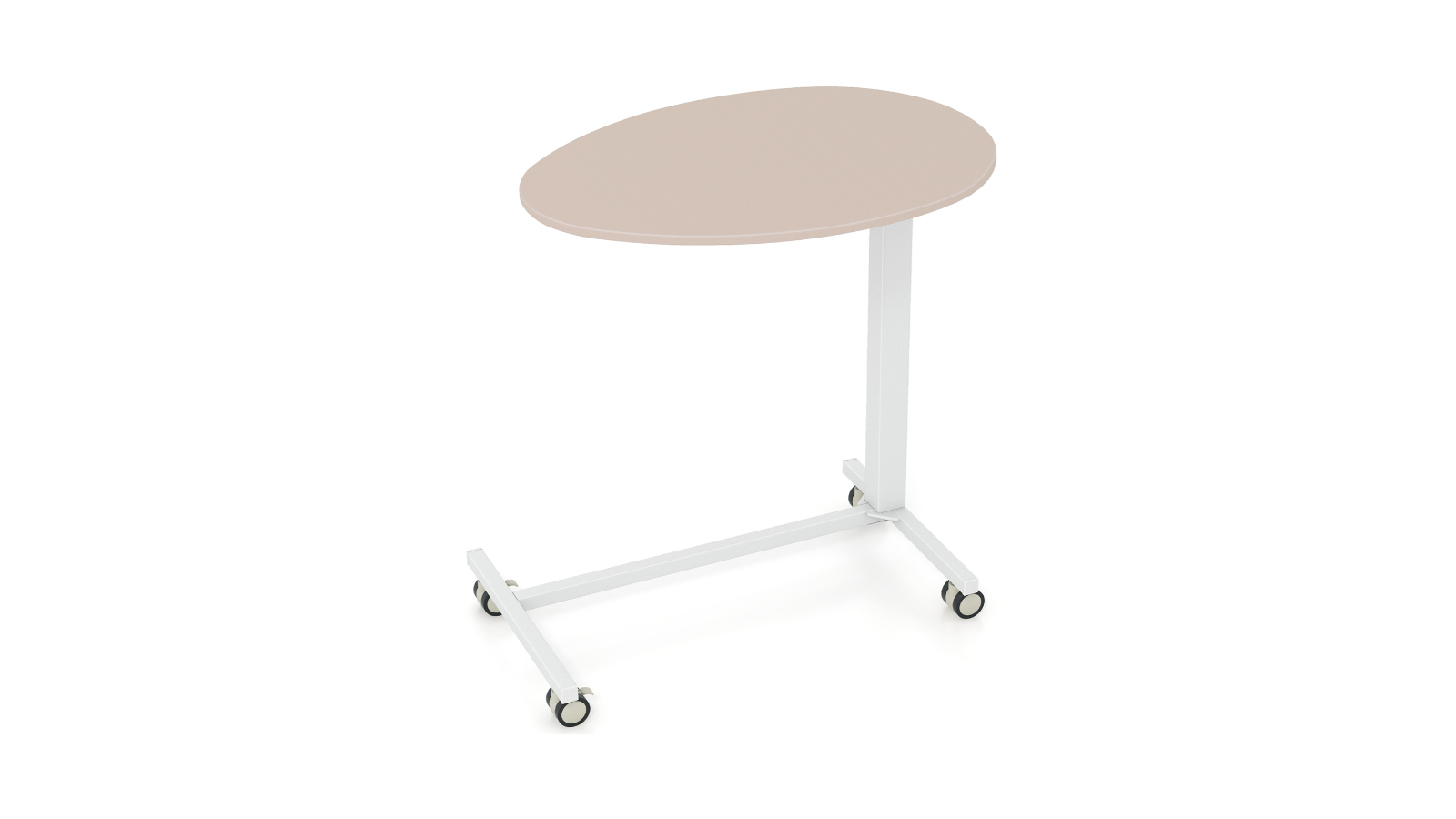 Costway Oval Tabletop Mobile Standing Desk with Pneumatic Lift and ...