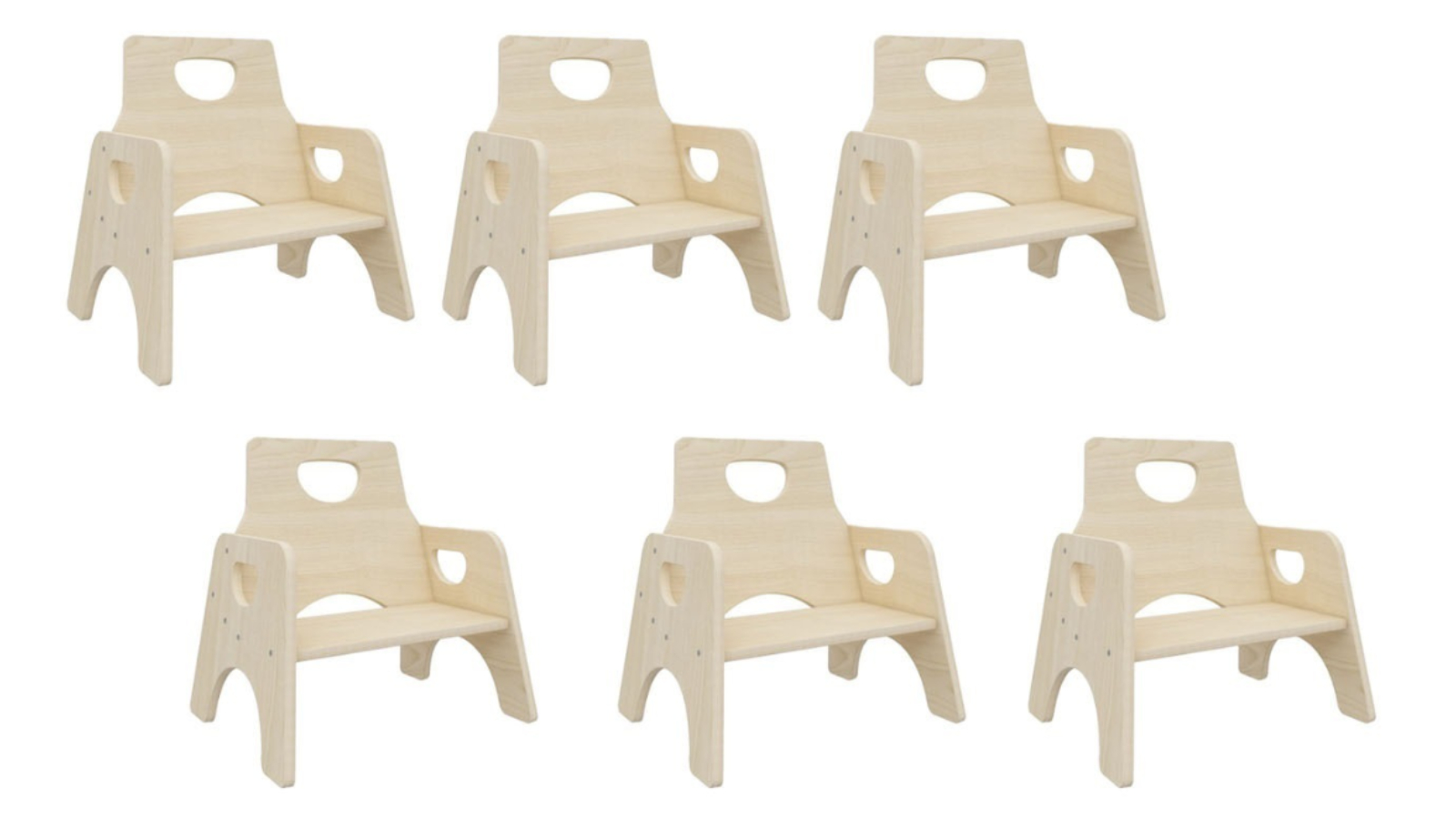Jooyes Pack of 6 Stackable Wooden Toddler Chair - 25cm | Harvey Norman