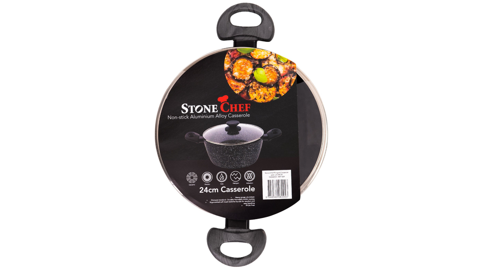 Stone Chef Kitchen Casserole Pan with Lid - Set of 2 | Harvey Norman