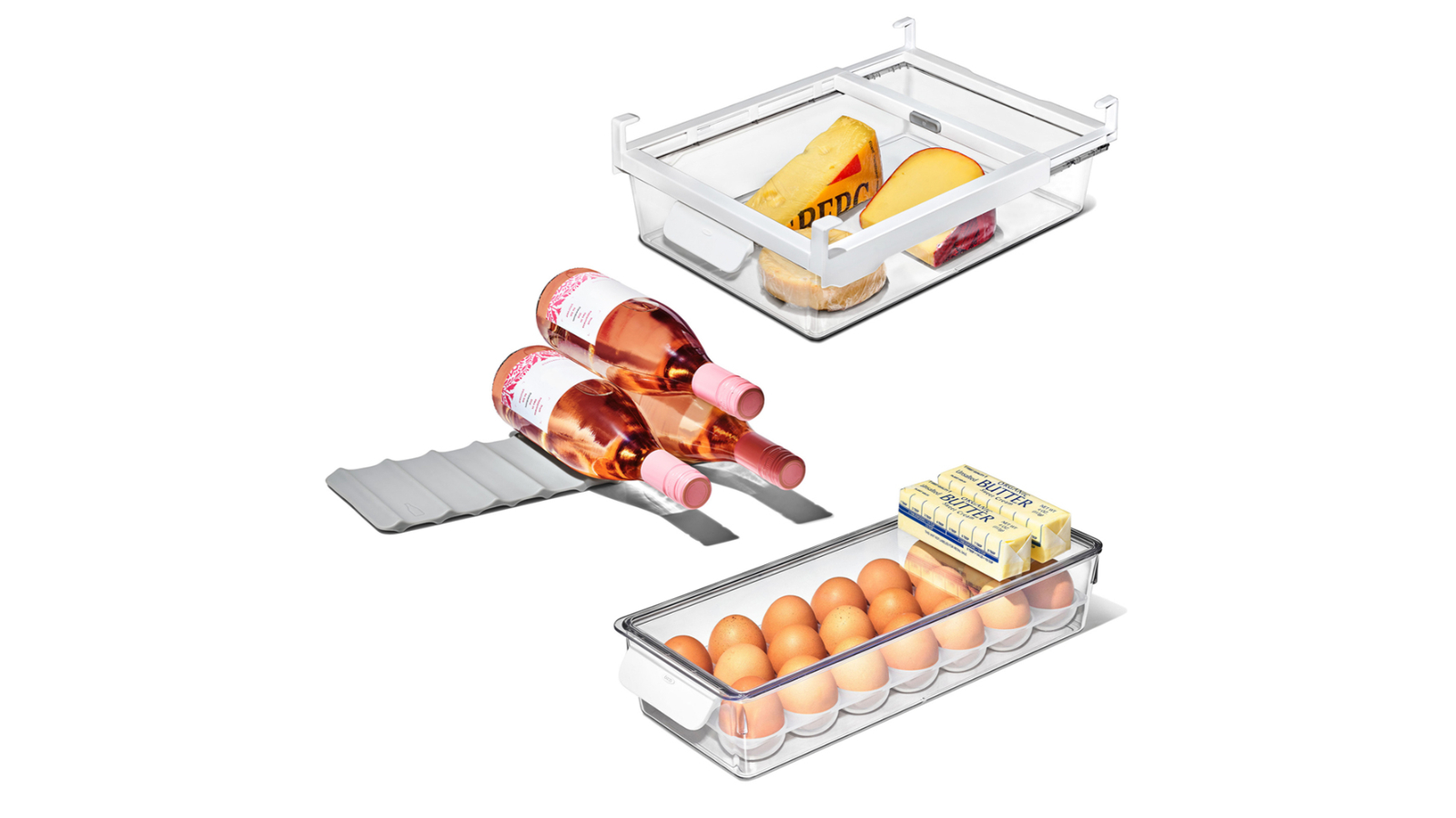 Oxo Egg Bin and Shelf Drawer with Bonus Beverage Mat | Harvey Norman