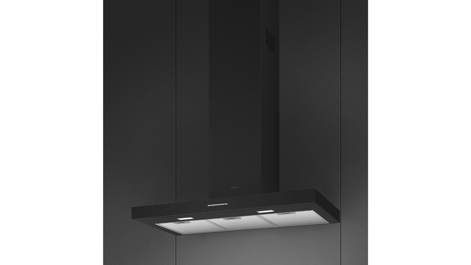 Smeg 90cm Wall Mount T-Shape Canopy Rangehood - Matte Black | Harvey Norman