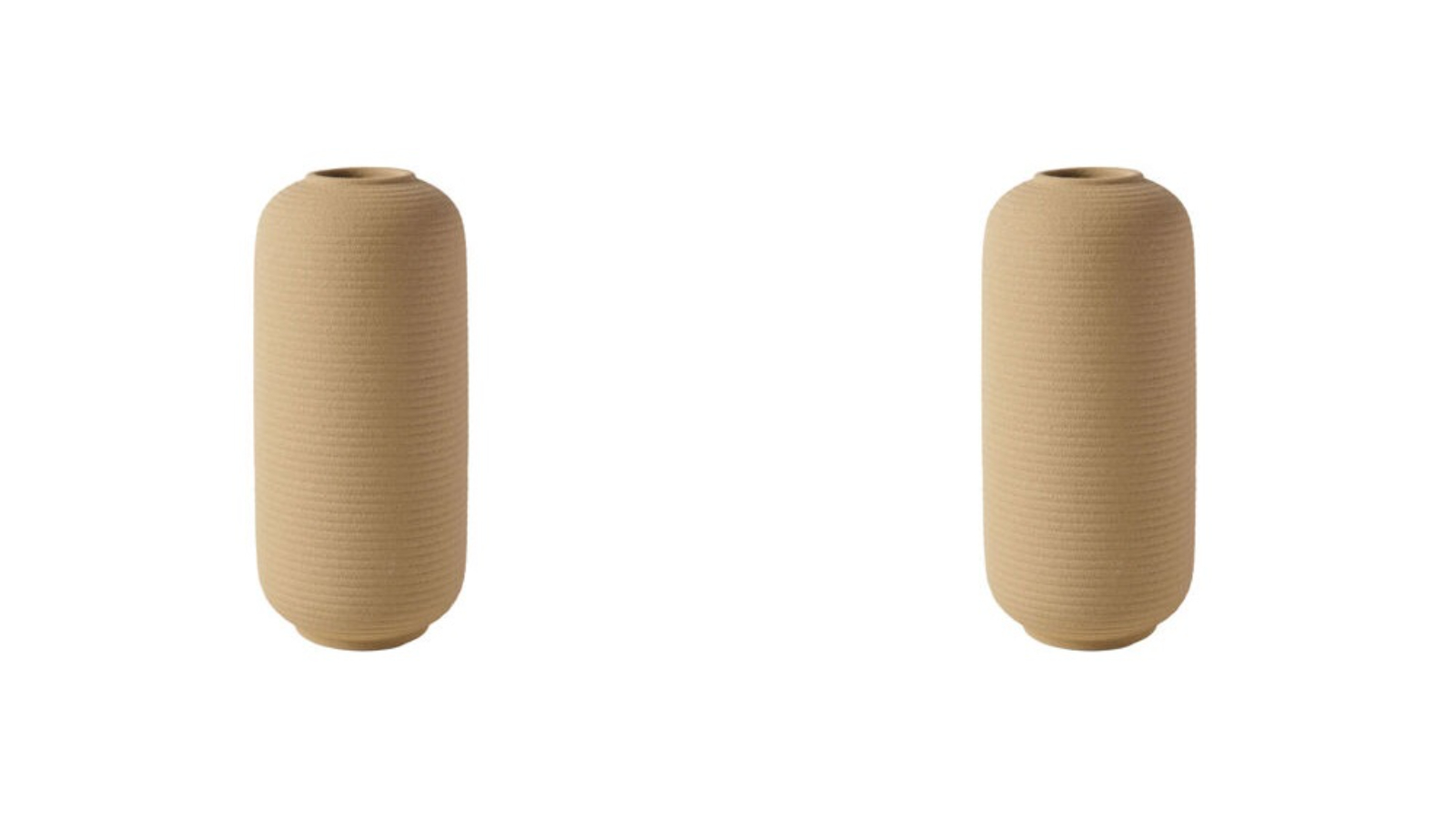 Linen House Pack of 2 Brown Paros Clay Stoneware Vase - 26cm | Harvey ...