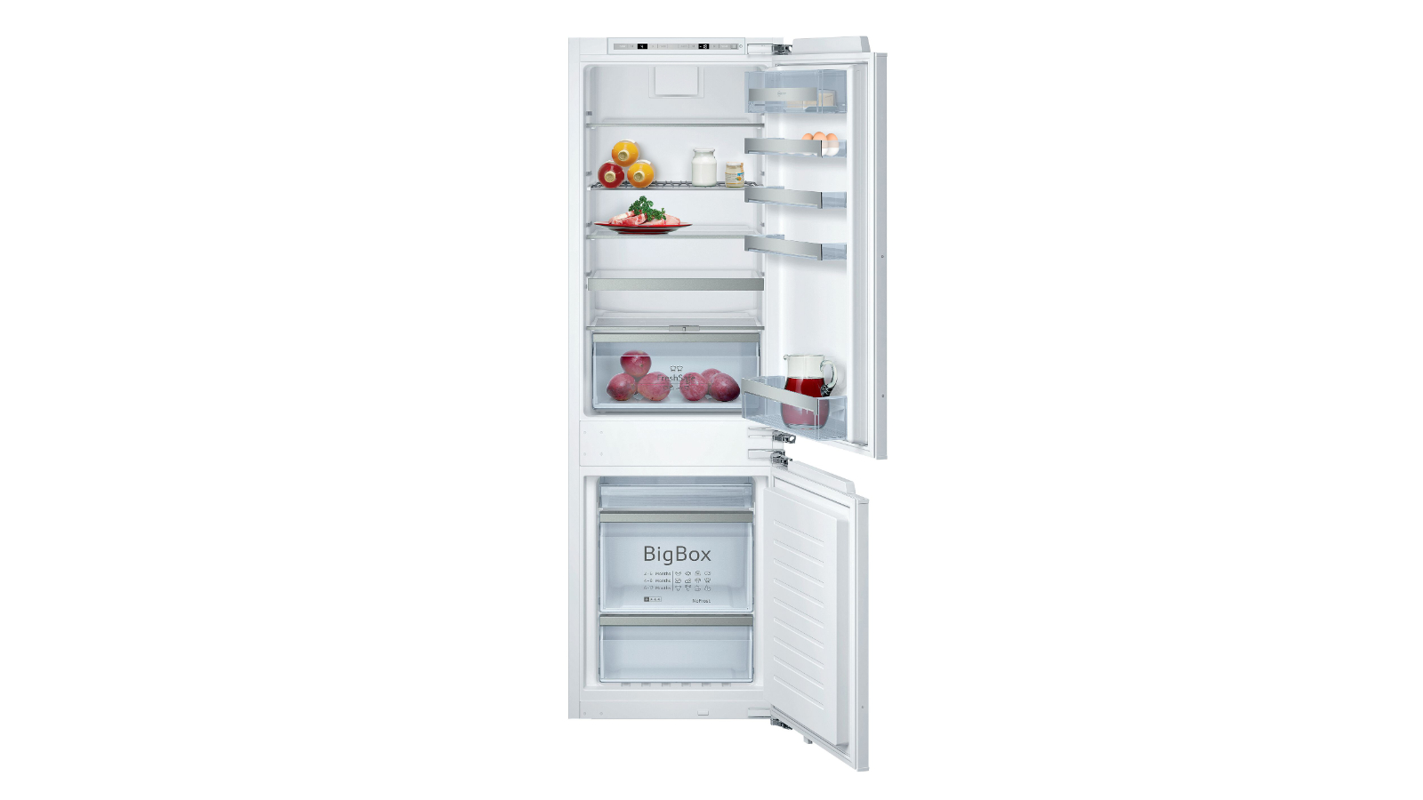 Neff N70 Built-in Flat Hinge Fridge Freezer - White | Harvey Norman