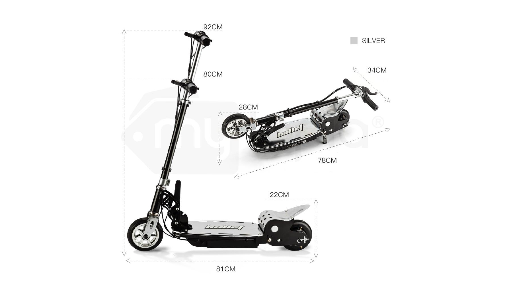 Bullet TRZ Electric Scooter 140W Adjustable and Foldable for Adults ...