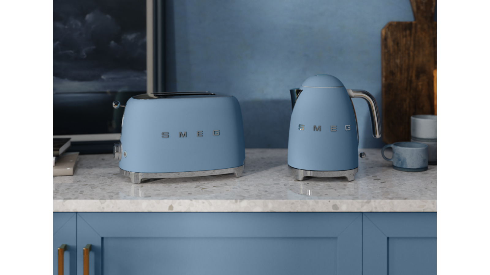 Smeg Electric Kettle Aesthetic 50's Style - Storm Blue | Harvey Norman