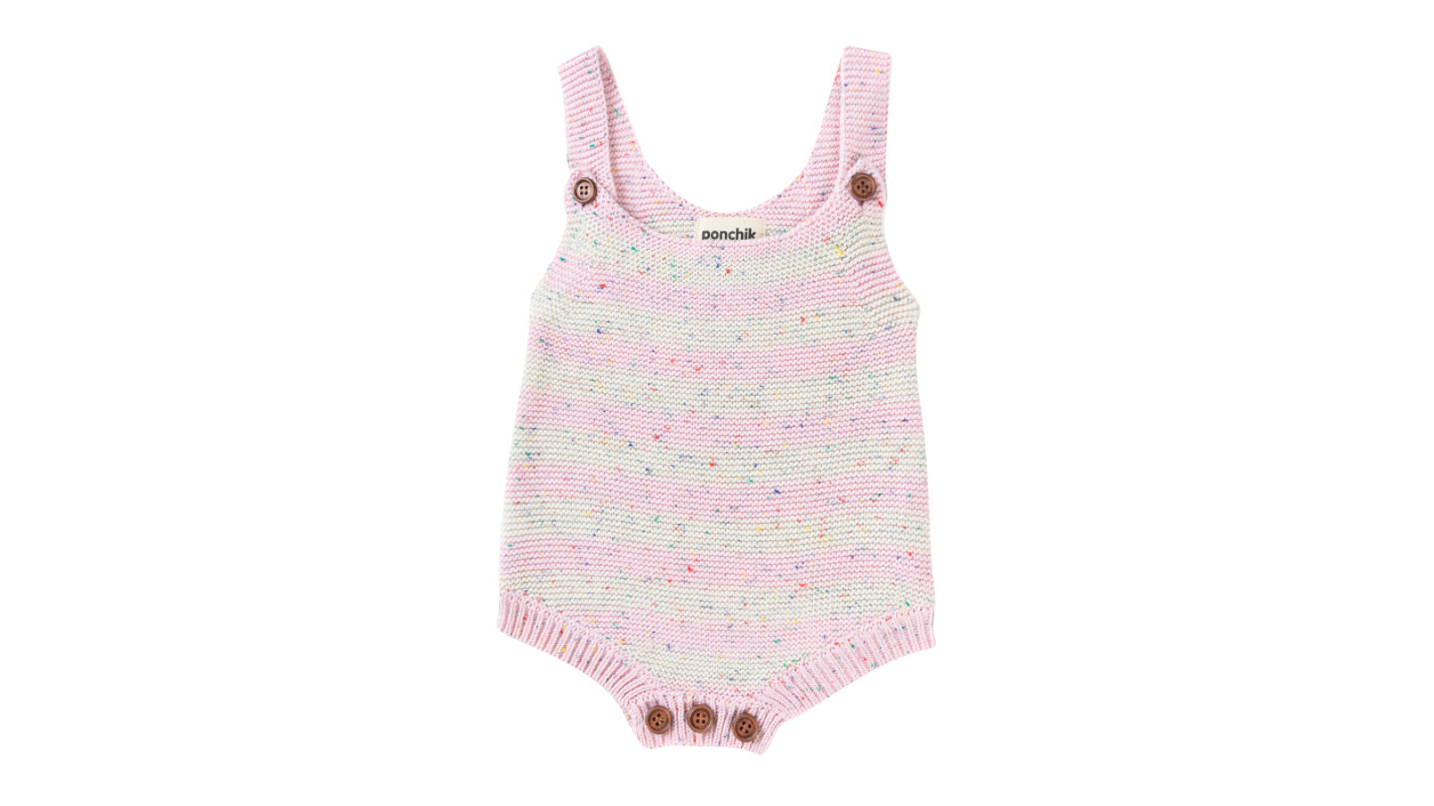 Ponchik Fairy Floss Speckle Knit Stripe Romper | Harvey Norman