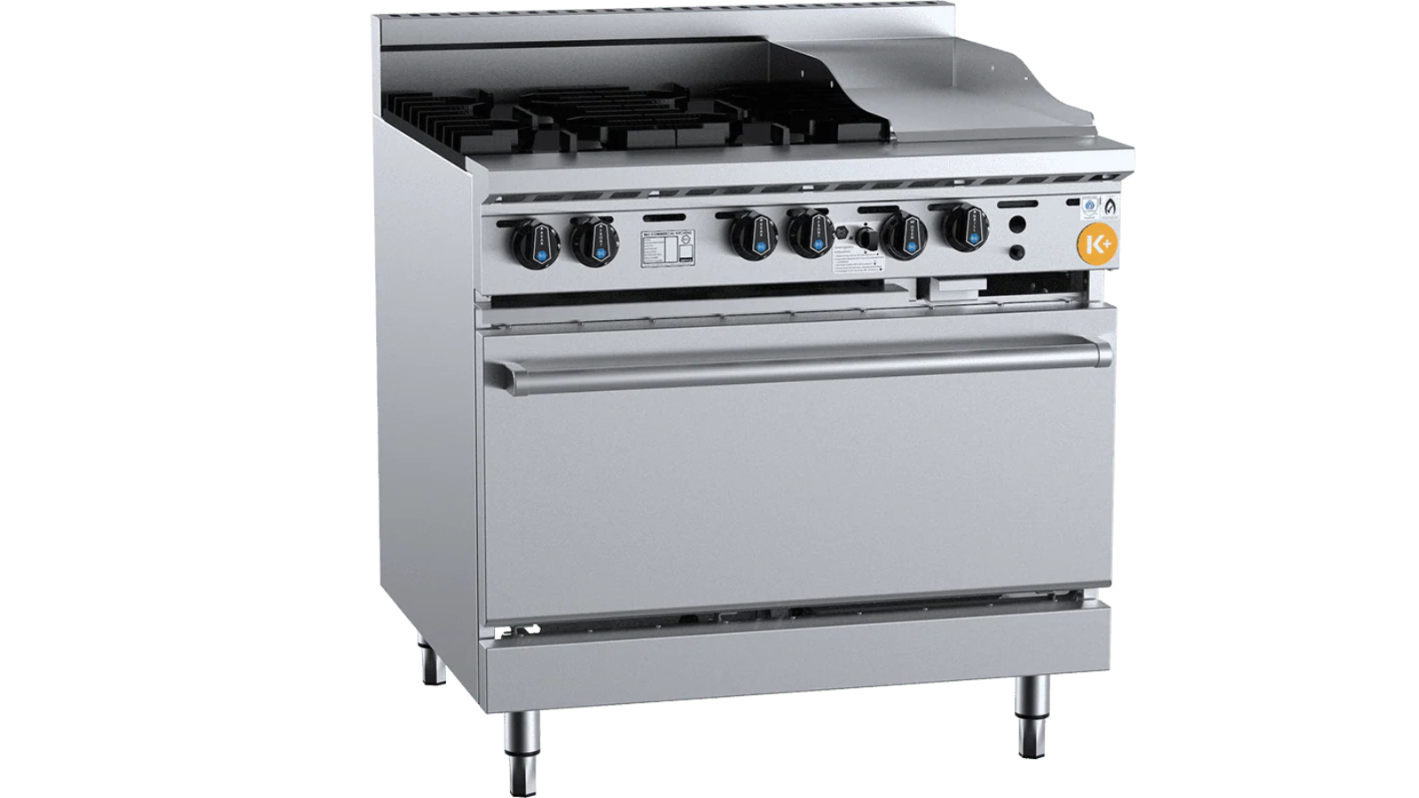 K+ Natural Gas 4 Open Burner Oven with Griddle Grill Plate - 30cm ...