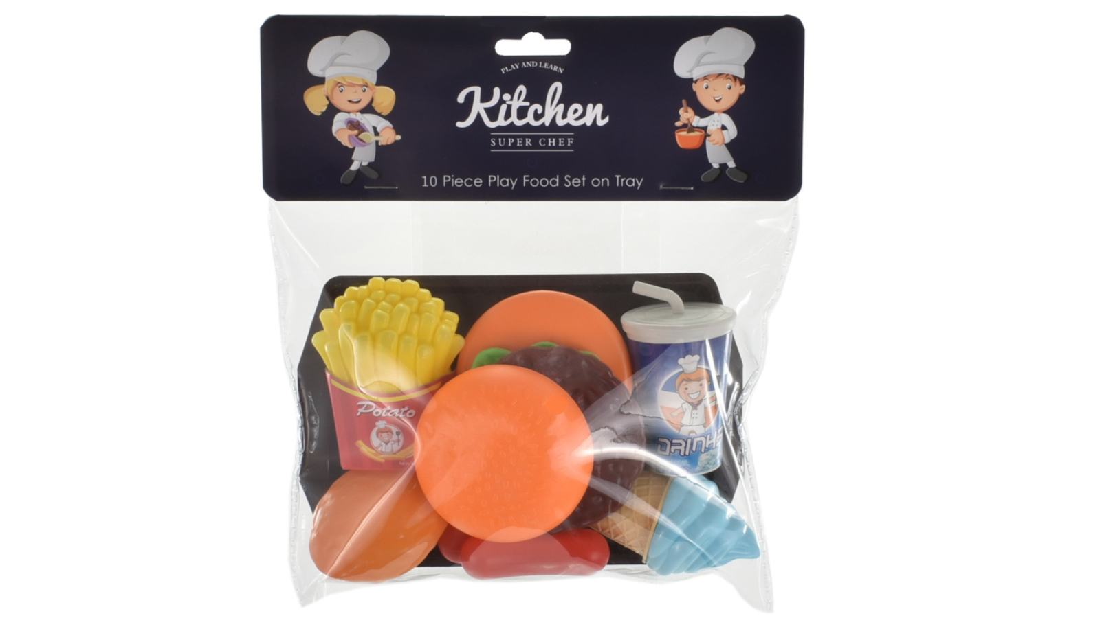 Kandy Toys 10 Piece Play Food Set on Tray | Harvey Norman