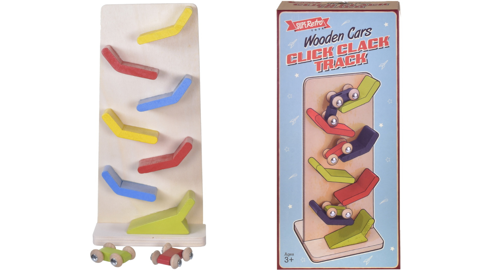 SupeRetro Wooden Car Click Clack Track | Harvey Norman