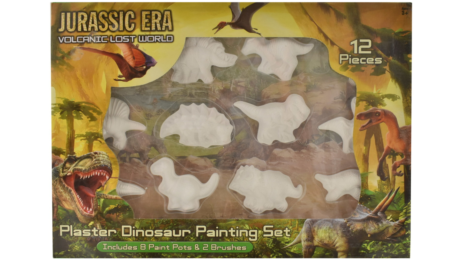 Jurassic Era Volcanic Lost World Dinosaur Plaster Painting Set | Harvey ...