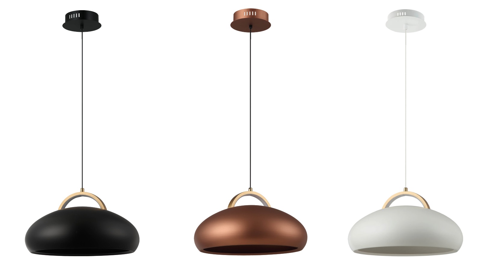 CLA LED Kupol Dome Pendant Light with Brass Highlight | Harvey Norman
