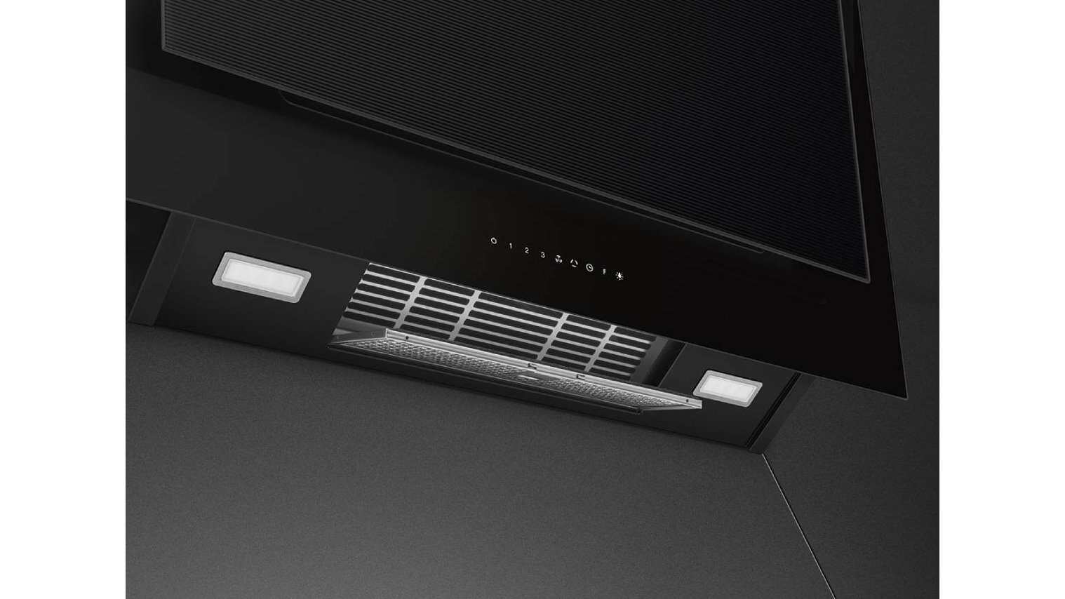 Smeg Linea 90cm Vertical Rangehood - Midnight Black | Harvey Norman