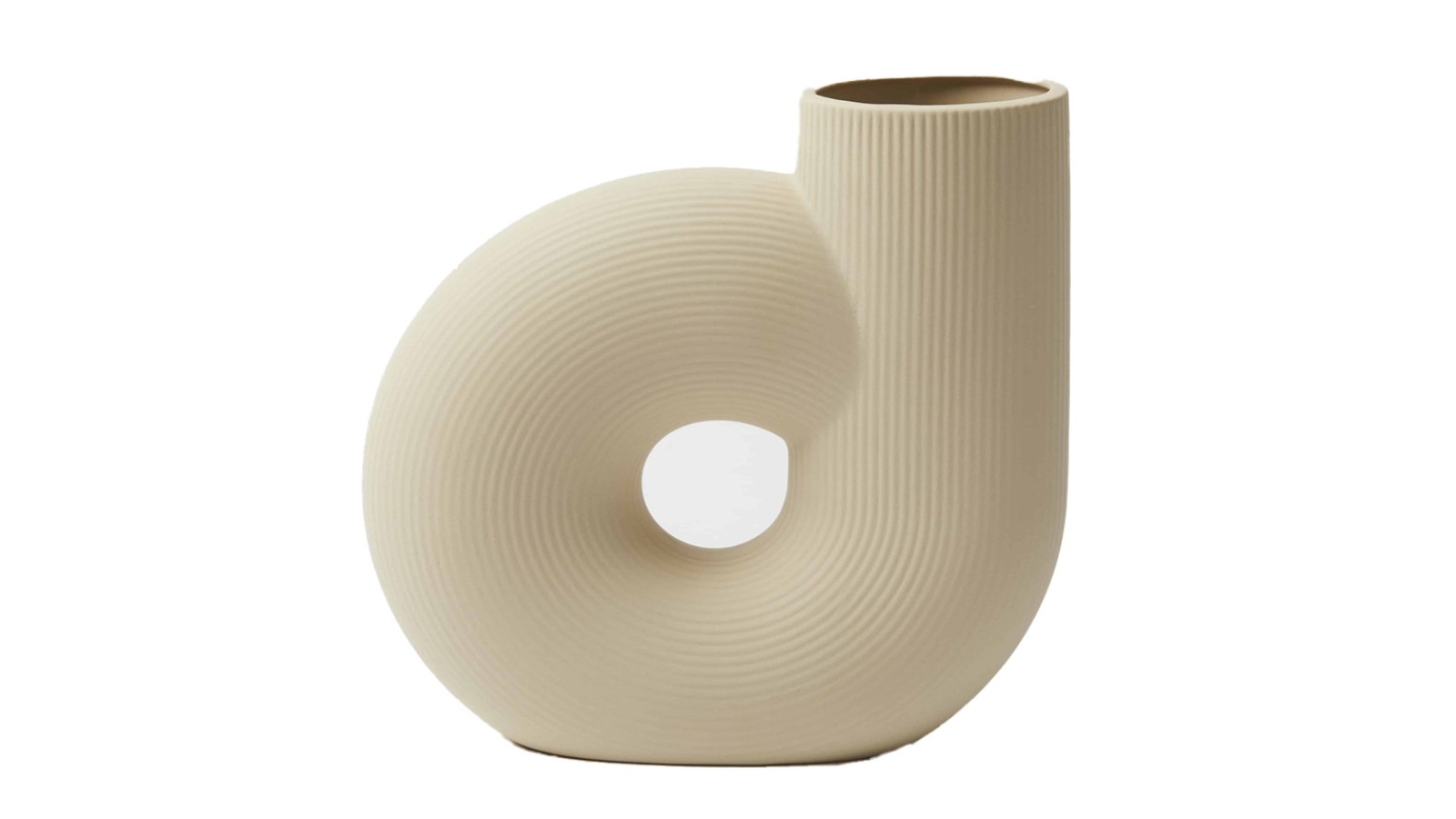 Pilbeam Living Oslo Matte Vase - Almond | Harvey Norman