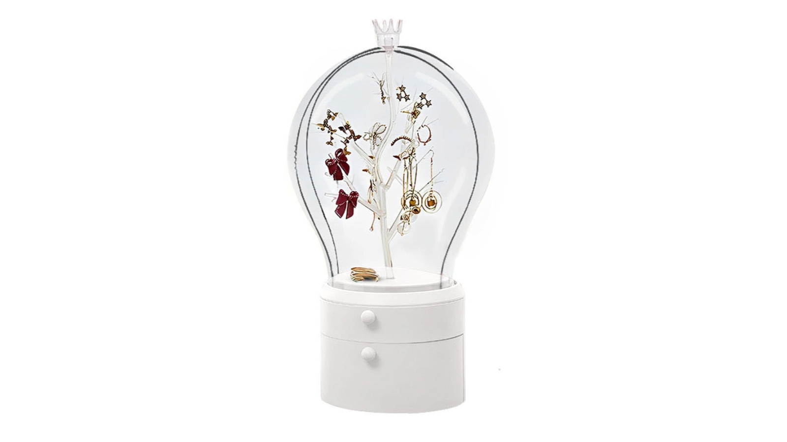 Soga 360 Degree Rotating LED Light 2 Layered Jewelry Storage Box ...