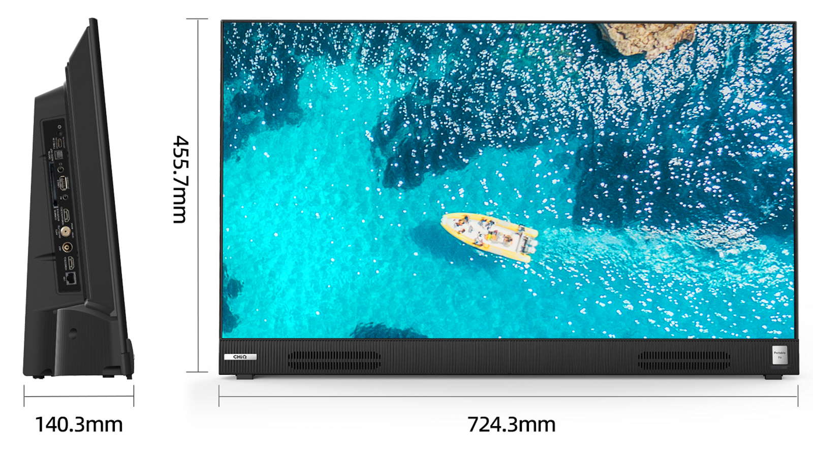 CHiQ 32-inch HD AC/DC/Lithium Battery Powered Portable Google TV ...