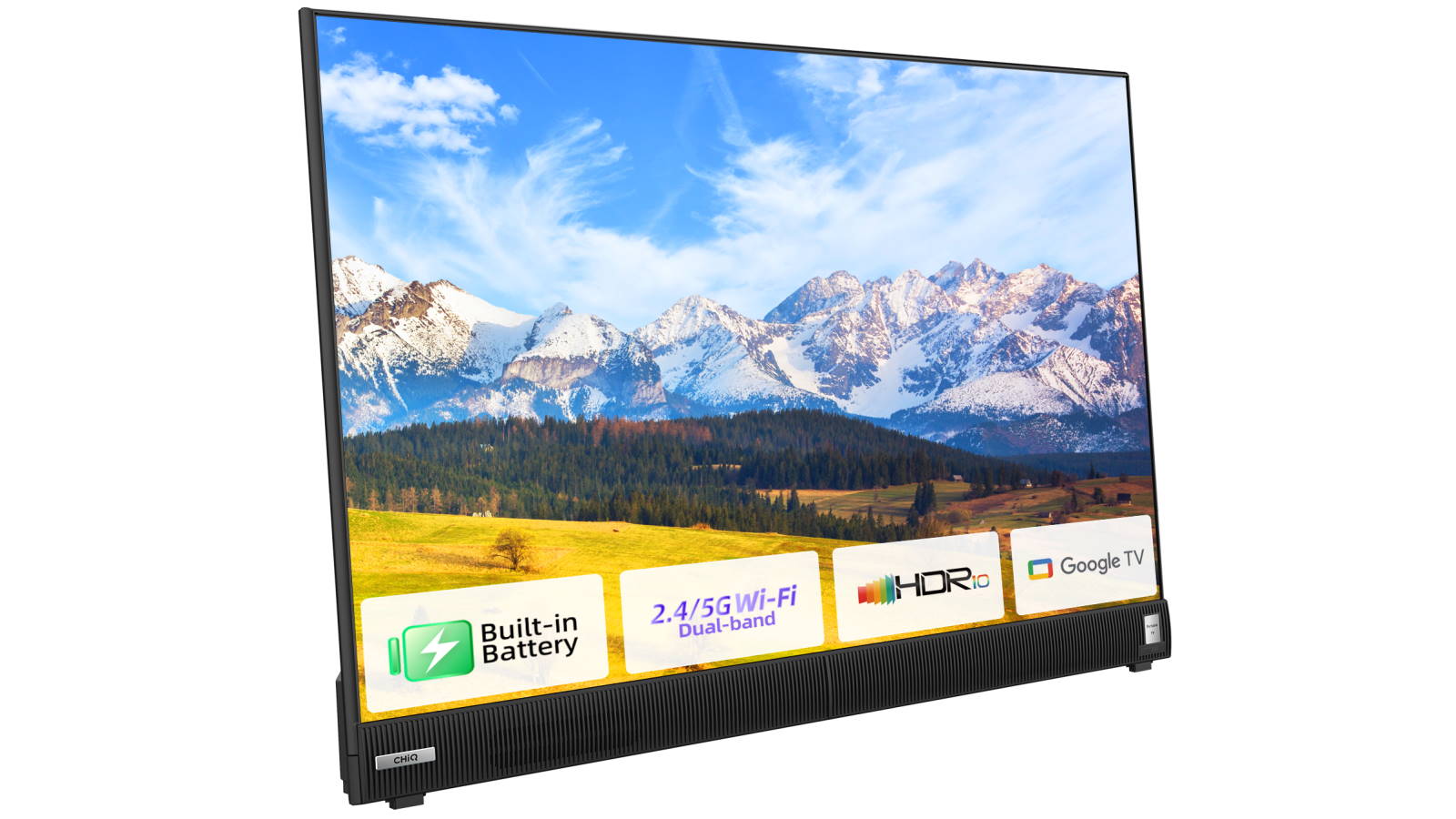 CHiQ 32-inch HD AC/DC/Lithium Battery Powered Portable Google TV ...