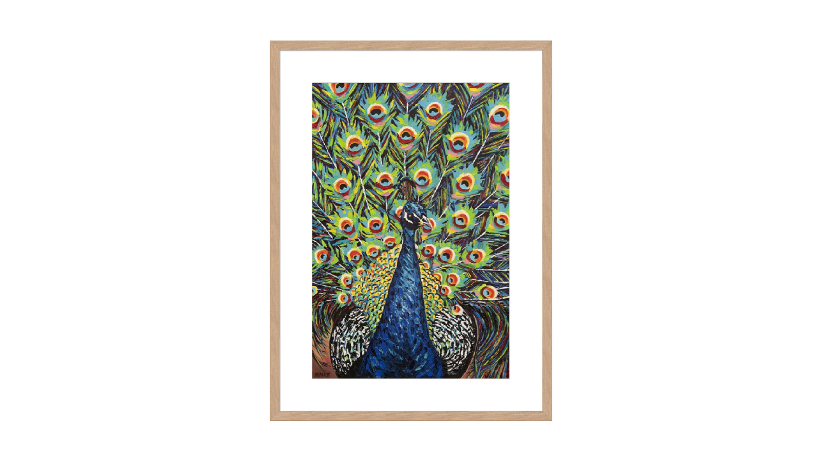 La Grolla Lavish Peacock II Natural Frame Wall Art - 86 x 66cm | Harvey ...