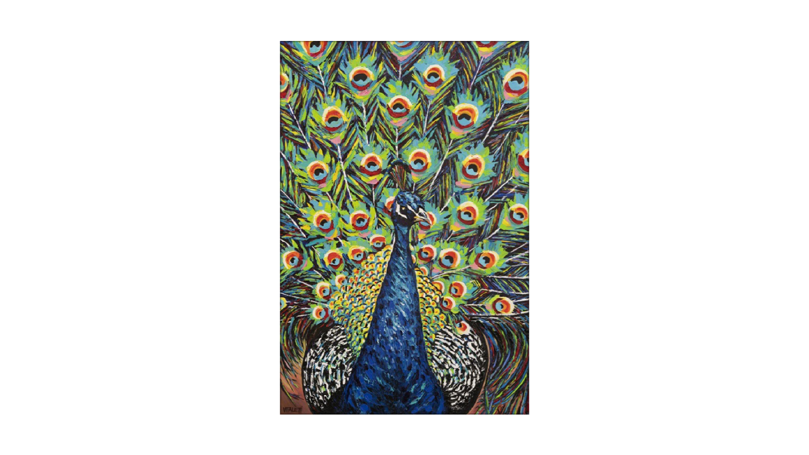 La Grolla Lavish Peacock II Stretched Canvas Wall Art - 150 x 100cm ...