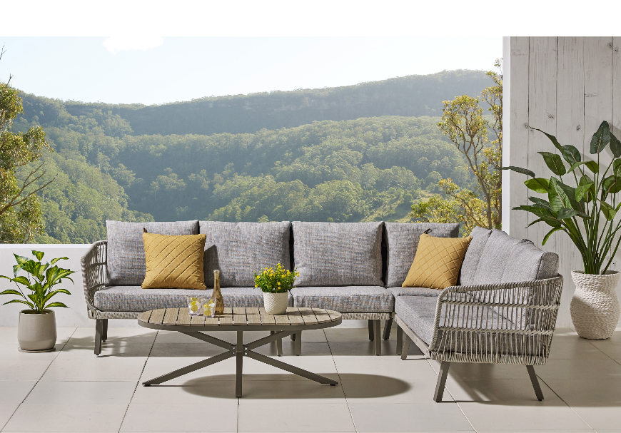 Lancaster 5-Piece Outdoor Corner Lounge Setting | Harvey Norman
