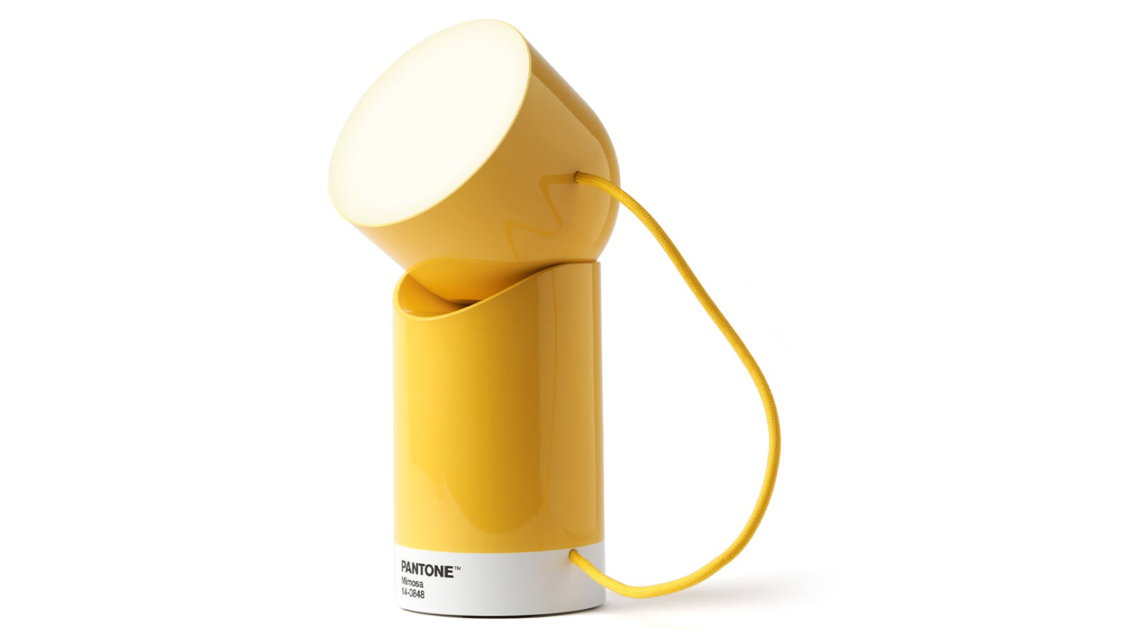 Lexon Pantone Orbe Portable LED Lamp with Moving Head - Yellow | Harvey ...