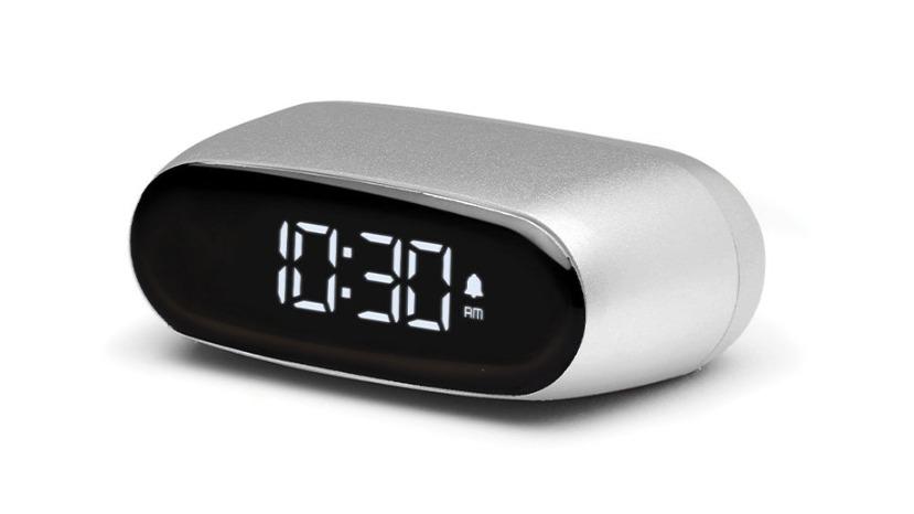 Lexon Minut Mini Alarm Clock - Alu Polish | Harvey Norman