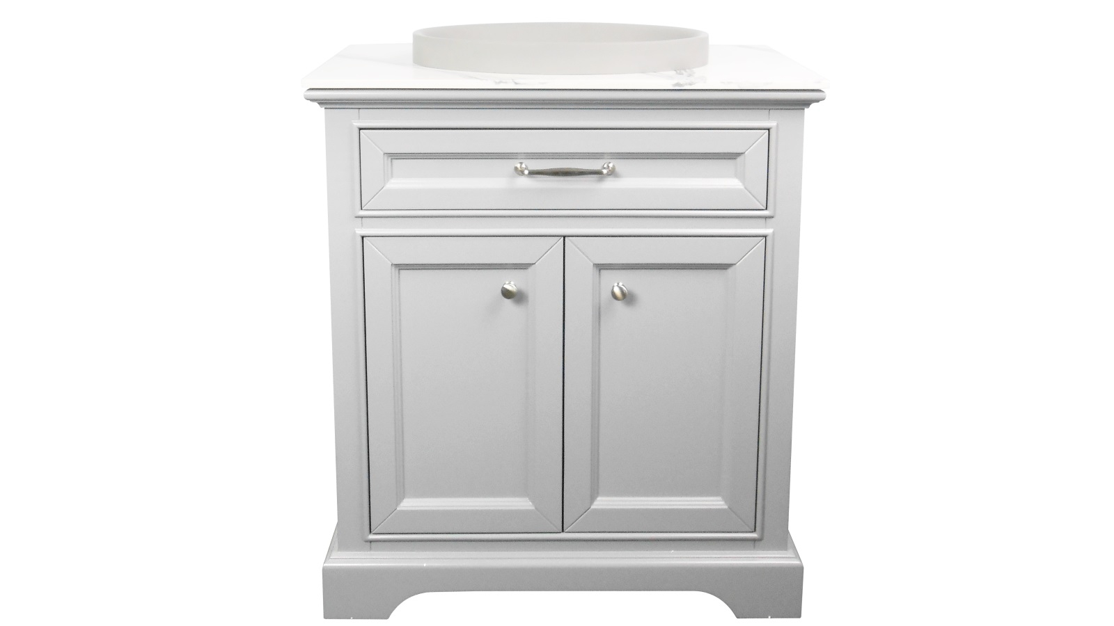 Ledin Ascot 750mm Sky Grey Floor Standing Vanity with Solid Surface Top ...