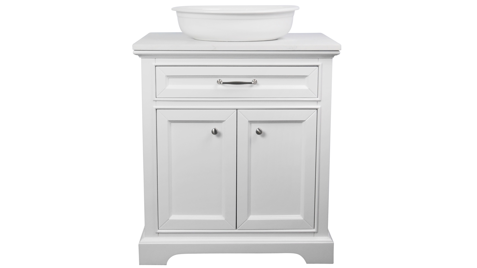 Ledin Ascot 750mm Satin White Floor Standing Vanity with Engineered ...