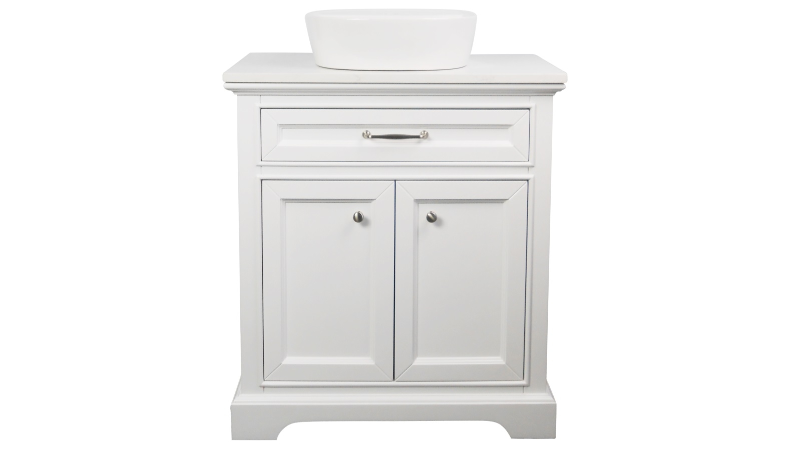 Ledin Ascot 750mm Satin White Floor Standing Vanity with Engineered ...