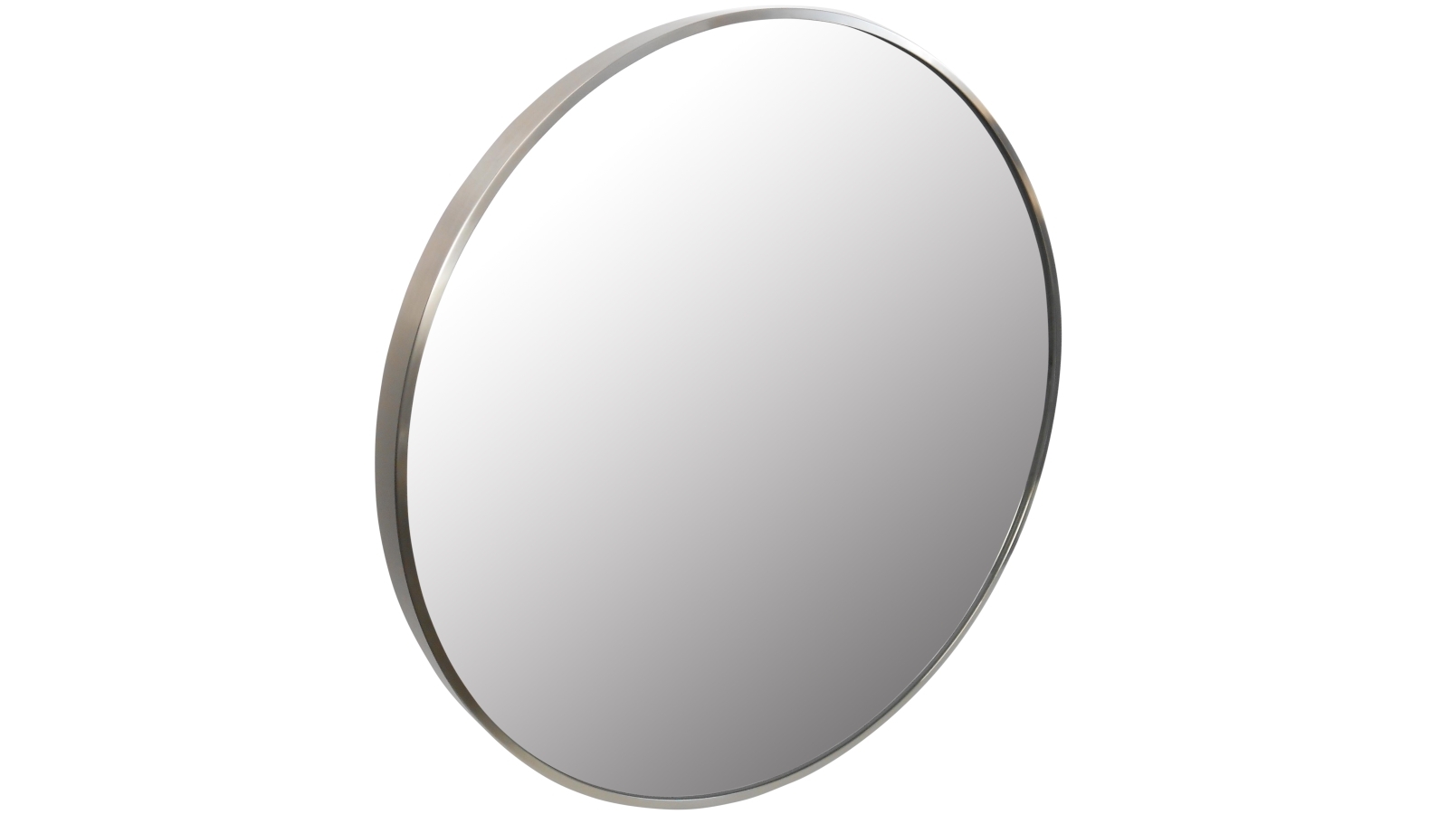 Ledin Mirage Round 700mm Satin Steel Framed Mirror | Harvey Norman