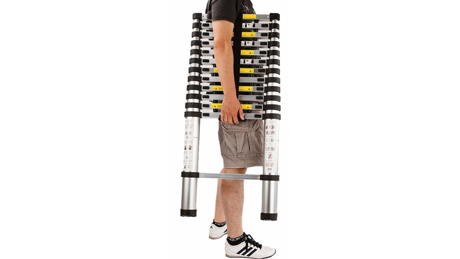 Bullet 3.8m Multipurpose Telescopic Folding Aluminium Ladder with Alloy ...