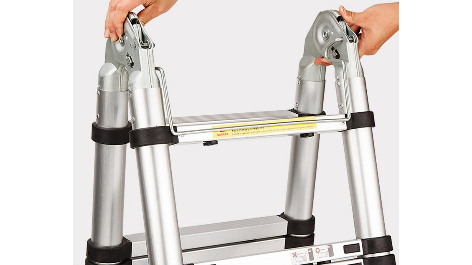 Bullet 3.8m Multipurpose Telescopic Folding Aluminium Ladder with Alloy ...