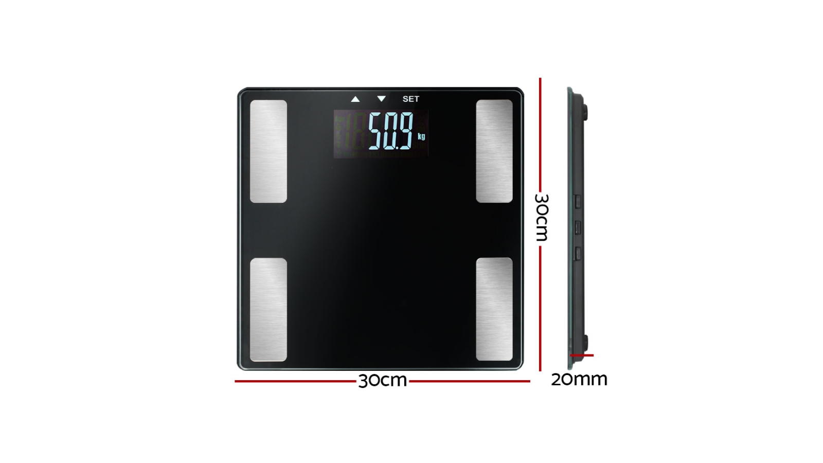 Everfit Electronic Digital Bathroom Scales Body Fat Scale Bluetooth ...
